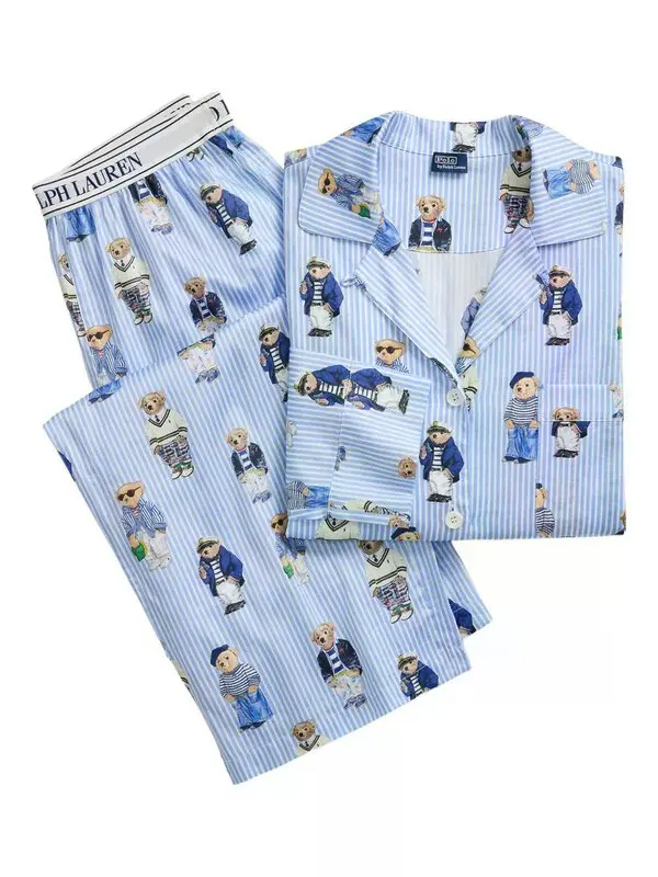 Ralph Lauren Bear-print Striped Pyjamas