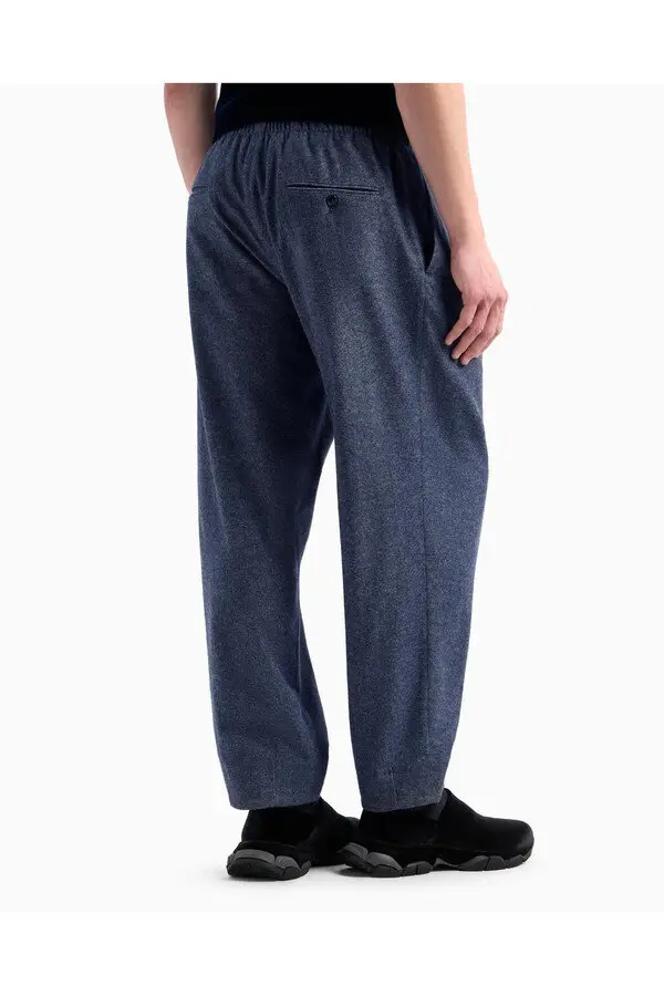 Giorgio Armani Cashmere-blend Flannel Trousers - Blue