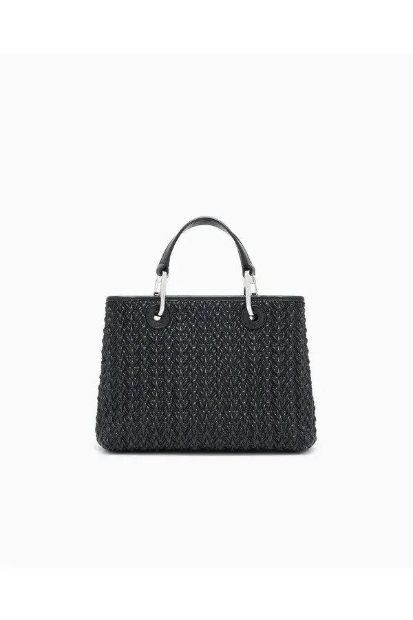 Emporio Armani Quilted-effect Myea Shopper Bag - Black