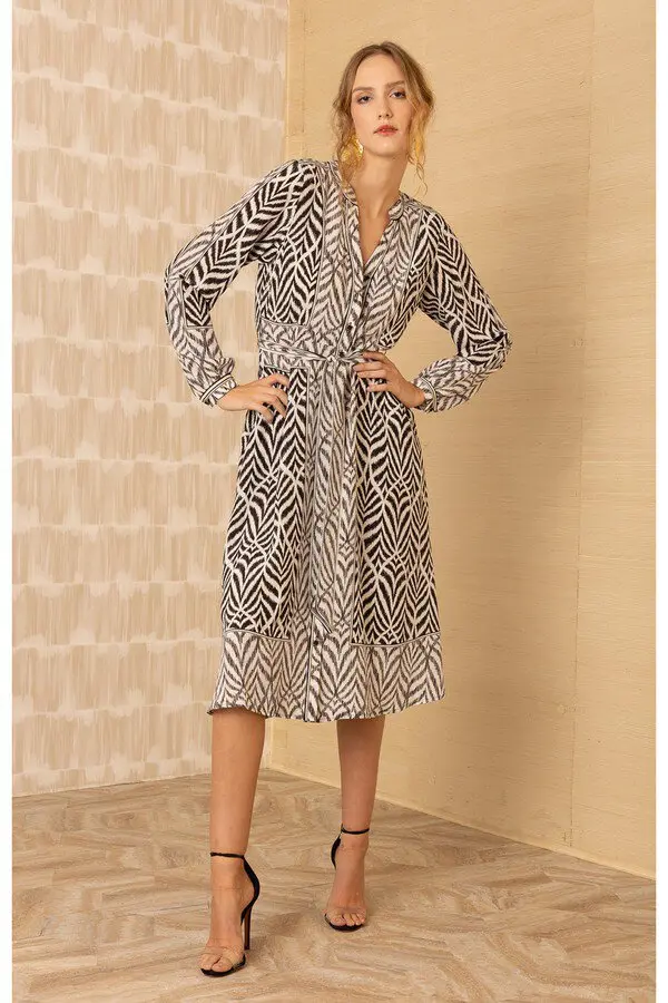 Hale Bob Vienna Silk Midi Dress - Black
