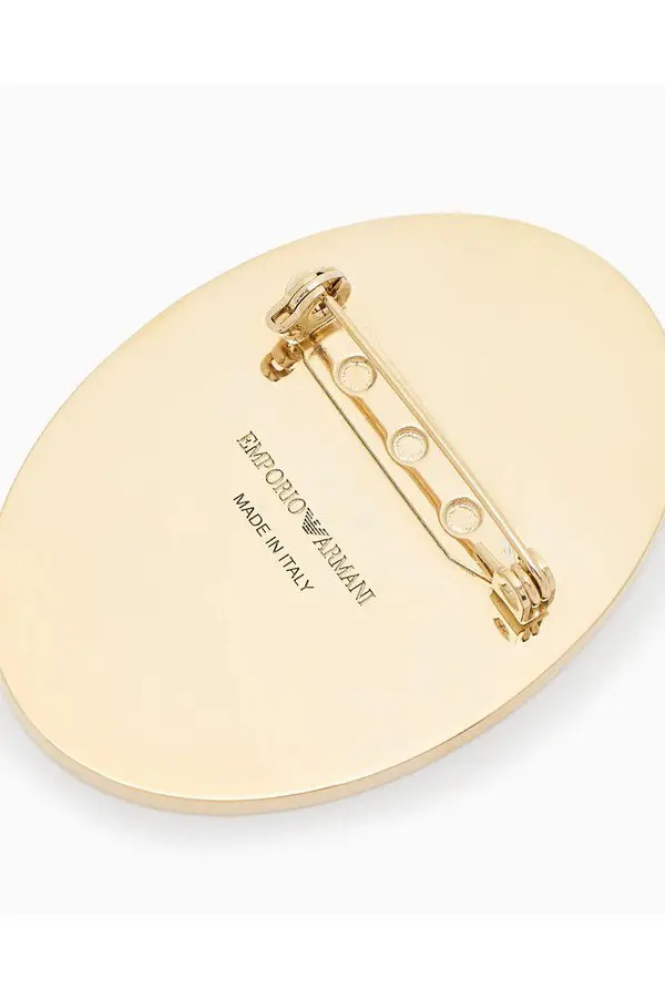 Emporio Armani Brooch With Quartz Gemstone