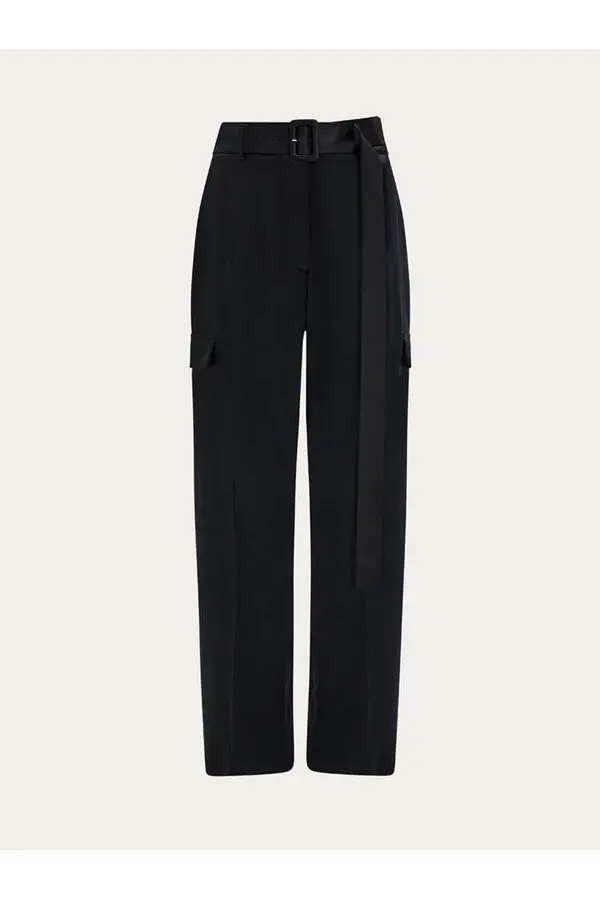 FERRAGAMO Satin Cargo Trousers
