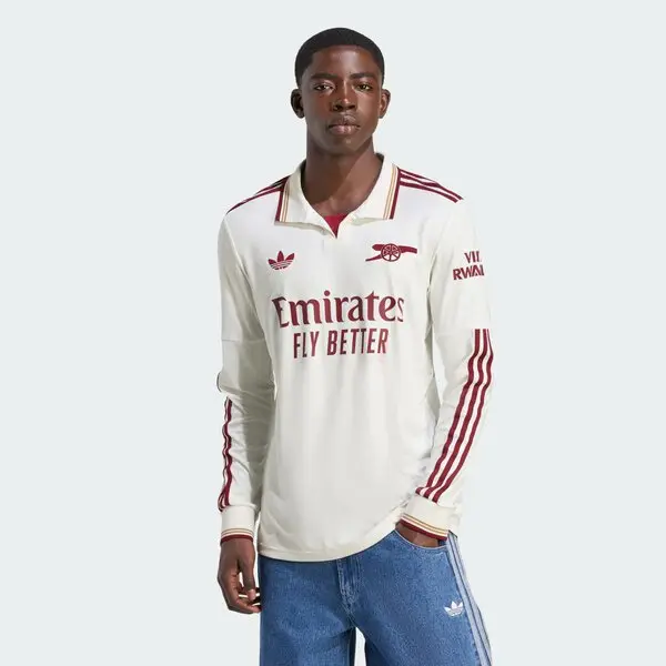 Adidas Arsenal 25/26 Long Sleeve Third Jersey - Cloud White / Team Coll Burgundy 2