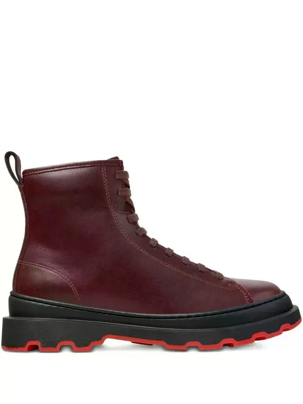 Camper Brutus Lace-up Combat Boots - Red