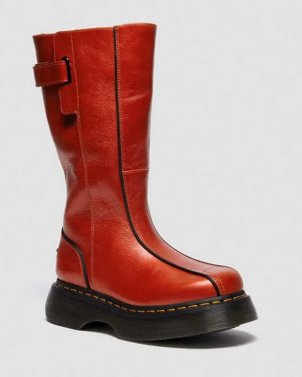 Dr. Martens Buzz Hi Leather Platform Boots - Orange