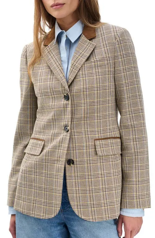 Rag & Bone Evia Plaid Wool-blend Blazer - Tan Multi