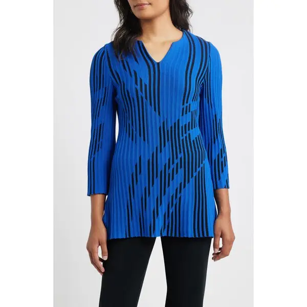Ming Wang Rib Knit Tunic Top