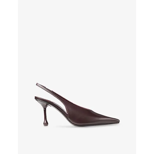 JIMMY CHOO Isa 80 Slingback Leather Pumps