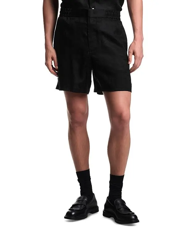 Emporio Armani Jacquard Motif Bermuda Shorts - Solid Black