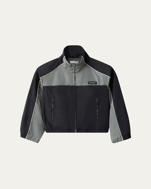 Miu Miu Technical Silk Colorblock Jacket
