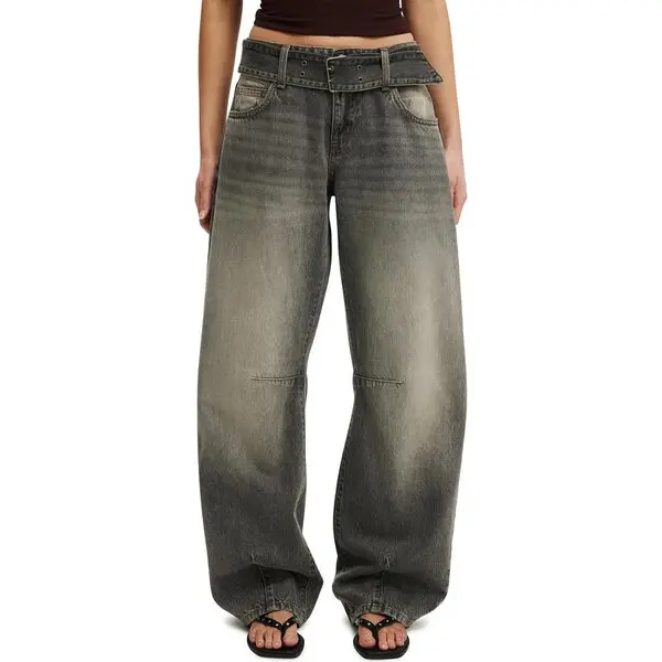 COTTON ON Low Barrel Jeans - Y2k Washed Grey