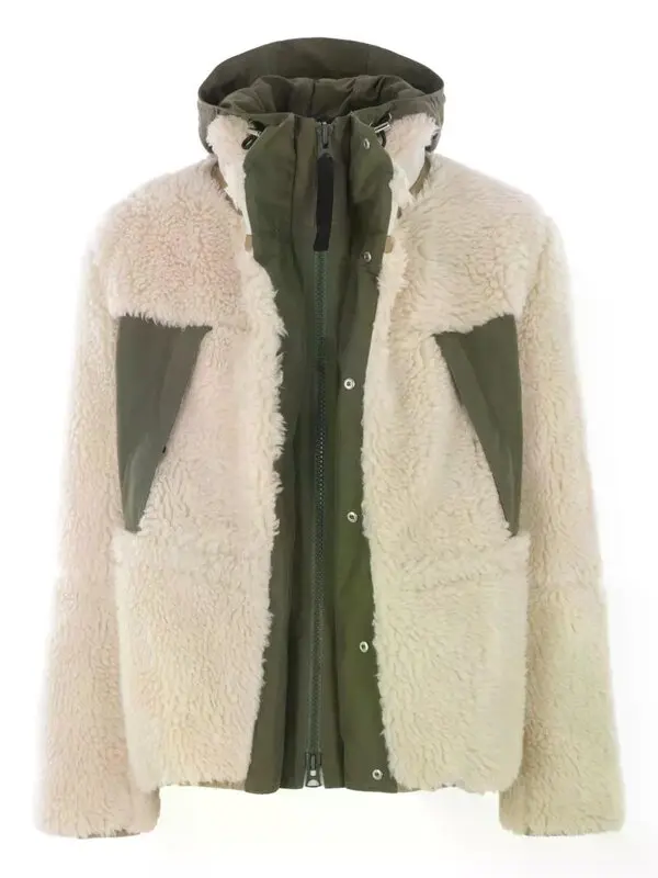 Sacai Fleece-paneled Hooded Jacket