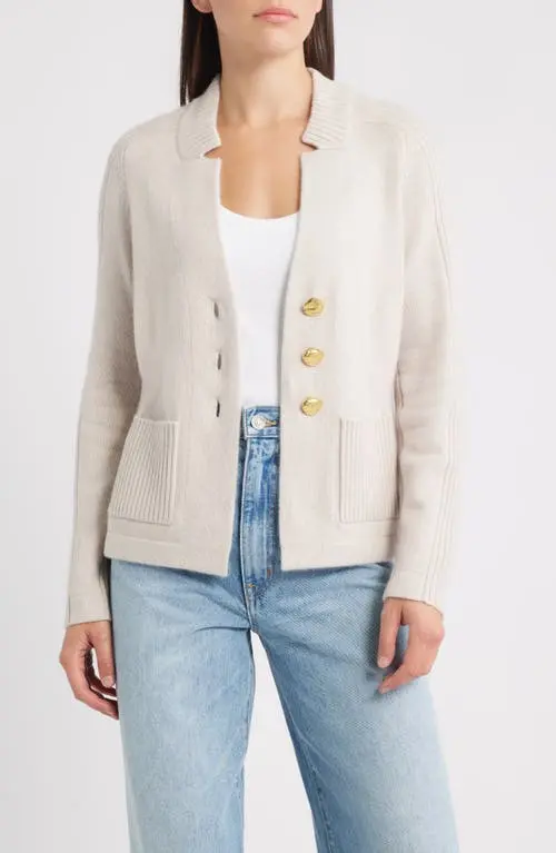 MARGARET O'LEARY St. Amelia Notched Collar Cashmere Cardigan