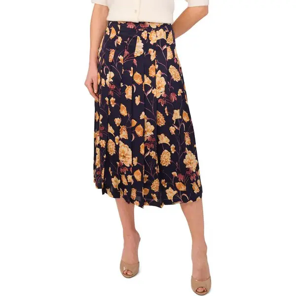 Ted Baker London Printed Pleated Midi Skirt