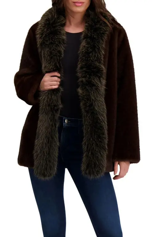 LYLA GRANT Faux Fox And Mink Jacket