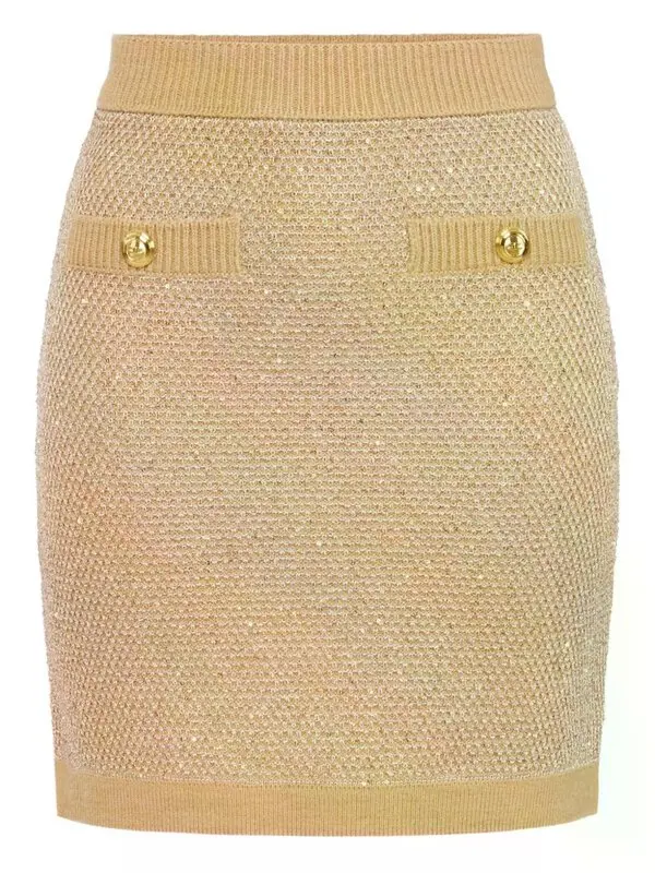 Elisabetta Franchi Knitted Mini Skirt - Neutrals