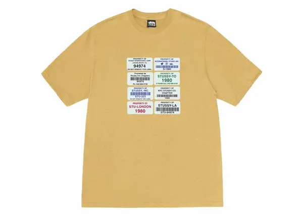 StÜssy Codes Tee Shirt - Curry
