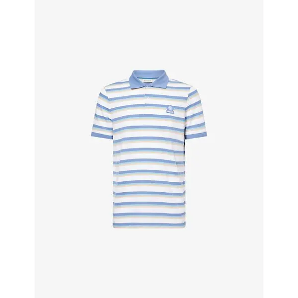 SANDBANKS Logo-patch Stripe Knitted Polo Shirt - Multi