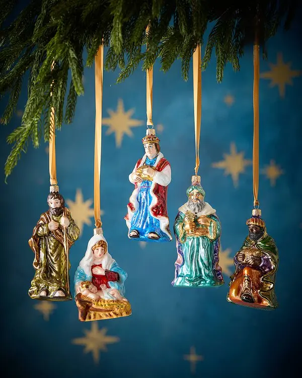 KOMOZJA Three Kings Nativity Scene Christmas Ornaments, Set Of 5