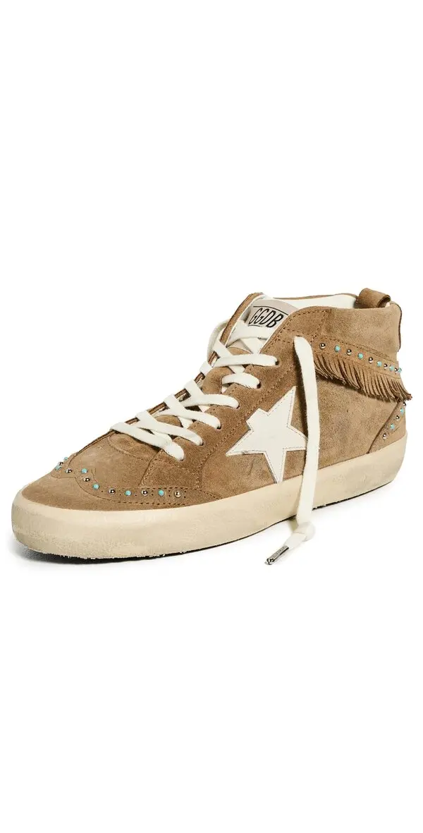 Golden Goose Studded Leather Mid-top Sneakers