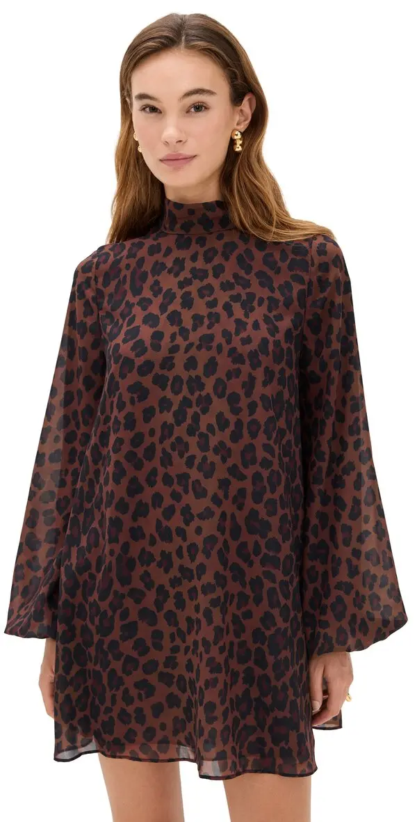 SIMONMILLER Chiffon Leopard Mini Dress
