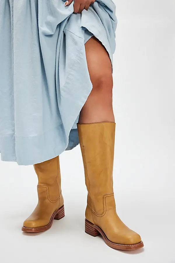 Frye Campus 14l Wide Calf Boots - Banana