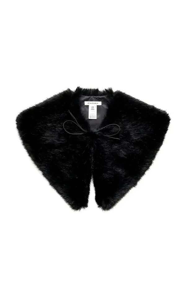 BY MALENE BIRGER Cowilla Faux Fur Collar - Black