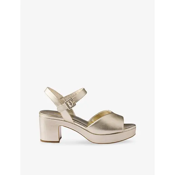 Prada Padded Logo-print Nappa Leather Sandals - Gold/silver