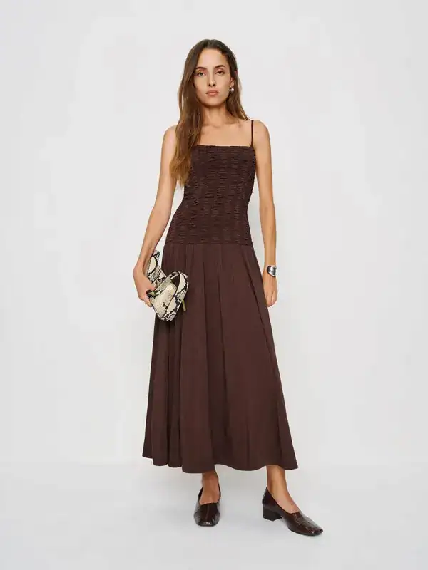 Reformation Azure Midi Dress - Brown | Editorialist