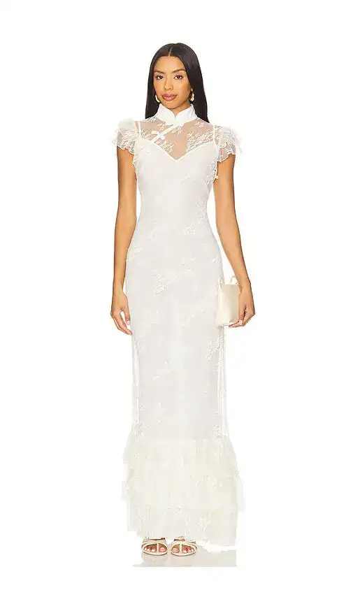 SAU LEE Ramona Lace Dress - Ivory | Editorialist