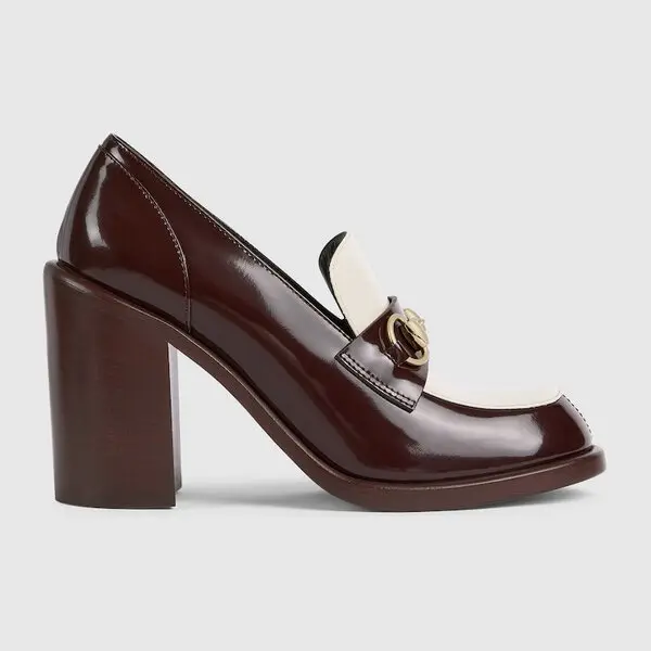 Gucci Heeled Loafer With Horsebit - Brown