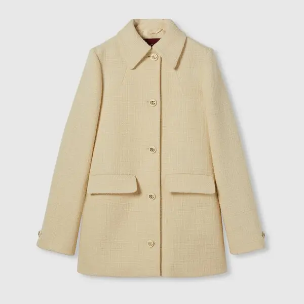 Gucci Textured Wool Tweed Coat