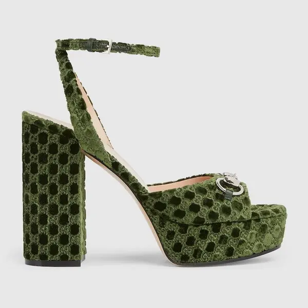 Gucci Platform Sandal With Horsebit - Green