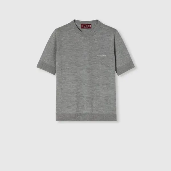 Gucci Cashmere Silk Top With Intarsia