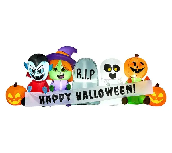 JOYFY 8ft Inflatable Halloween Yard Decor Pum Pkin Ghost Vamp