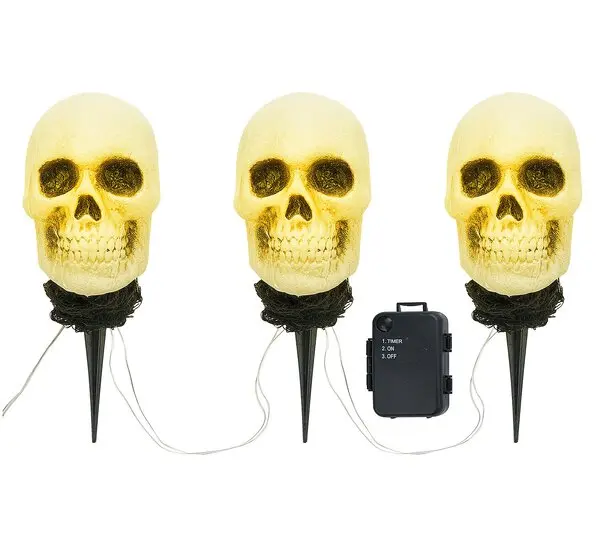 JOYFY 3-piece Light-up Skeleton Halloween Stake S