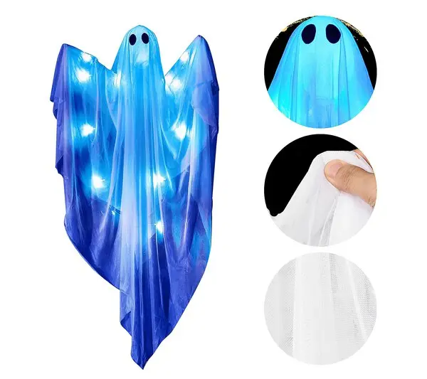 JOYFY 47' Blue-led Hanging Ghost Halloween Deco R