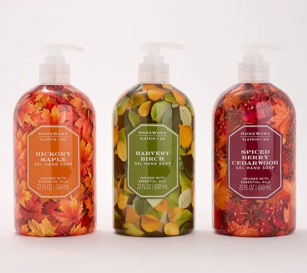 HOMEWORX BY SLATKIN + CO. A-d Homeworx S/3 22oz Gel Soaps Autumn Woodland Auto-delivery