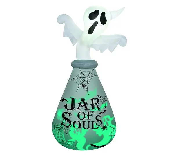 JOYFY 6ft Halloween Inflatable Green Led Ghost Ecor