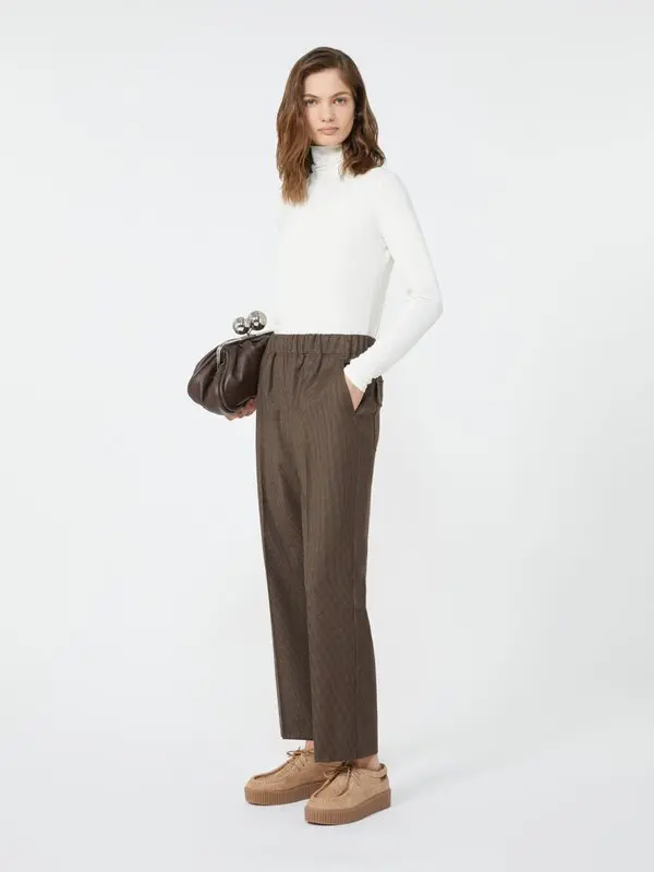 Max Mara Wool Flannel Trousers - Chocolate