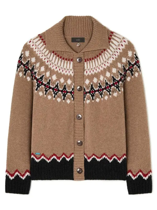 Alanui Camel And Multicolor Jacket - Camel/multicolor