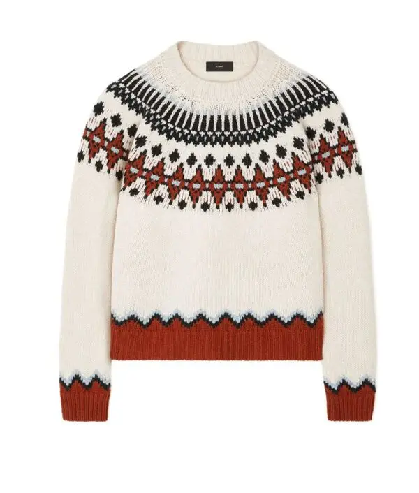 Alanui Patterned Virgin Wool Sweater - Brick/multicolor