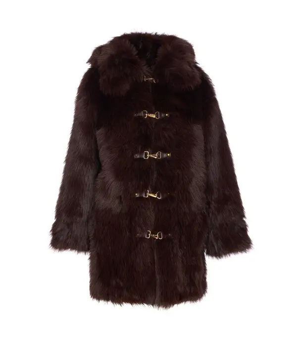 URBANCODE Faux Fur Reversible Coat - Brown