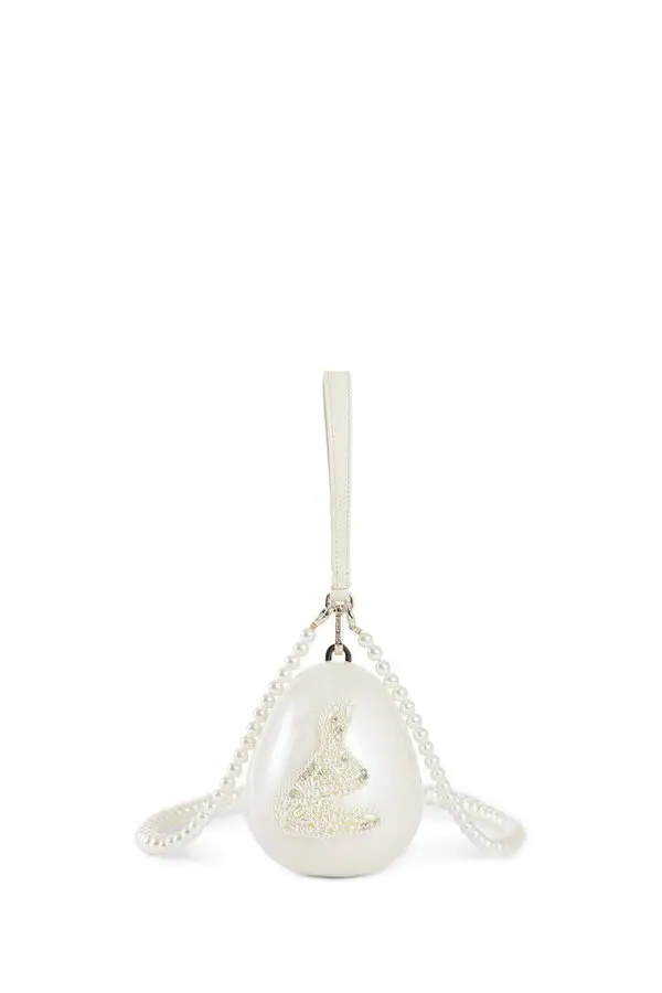 Simone Rocha Micro Egg Bag W/ Pearl Crossbody W/ Hare Emb