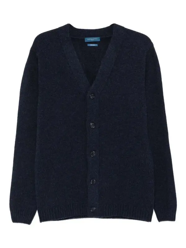 DANIELE FIESOLI Merino Wool V-neck Sweater - Blue