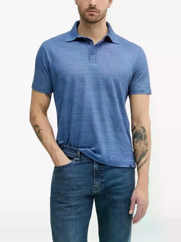 Paul & Shark Button Linen Polo Shirt