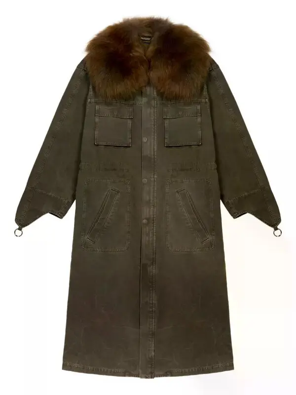 Blumarine Fur-collar Parka Coat - Green