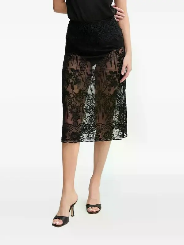 Ermanno Scervino Lace-embroidered Midi Skirt