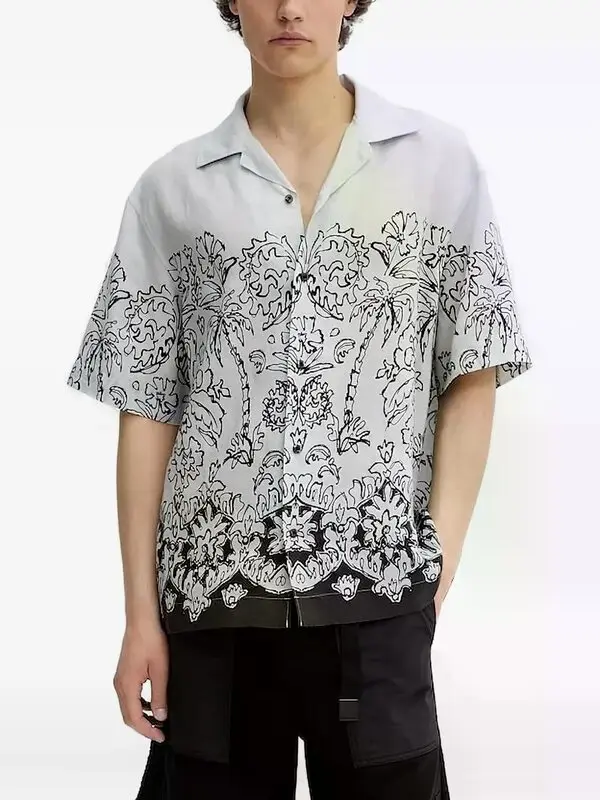 Hugo Boss Floral-print Short-sleeved Shirt