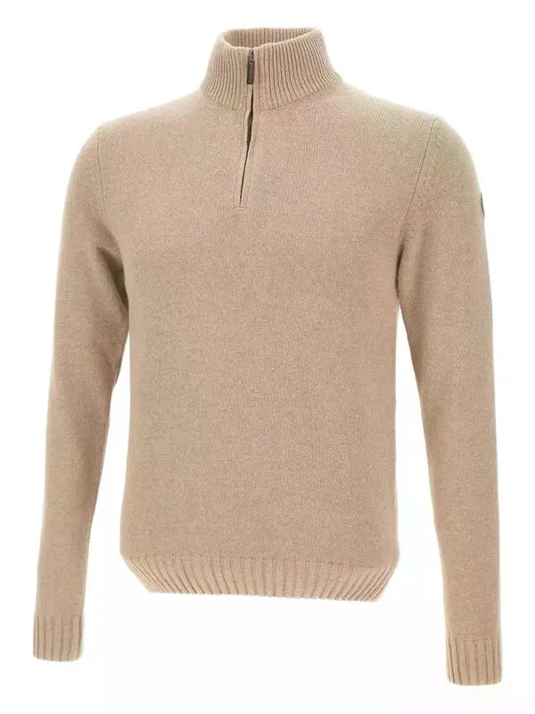 COLMAR Ribbed Half-zip Sweater - Neutrals